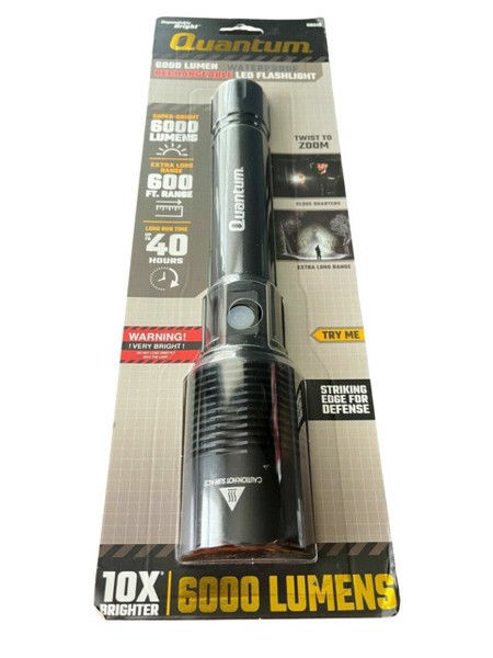 QUANTUM 6000 LUMEN WATERPROOF RECHARGEABLE LED FLASHLIGHT 58515 for ...