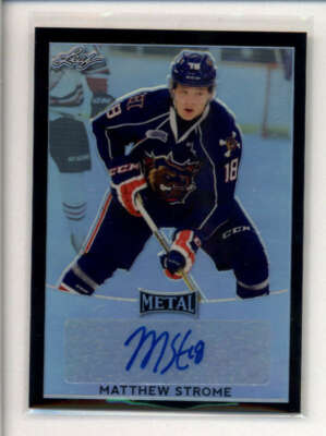 MATTHEW STROME 2017/18 LEAF METAL ROOKIE BLACK AUTOGRAPH AUTO #3/7 ...