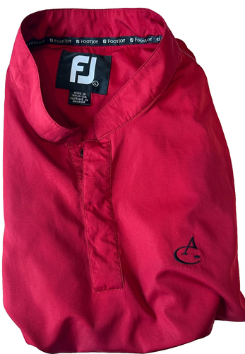 Footjoy Golf Windbreaker Vest Men's Large Red Pullover 1/4 Button ...