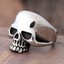 Mens Stainless Steel Jawless Skull Biker Ring Gothic Silver Rocker Band ...