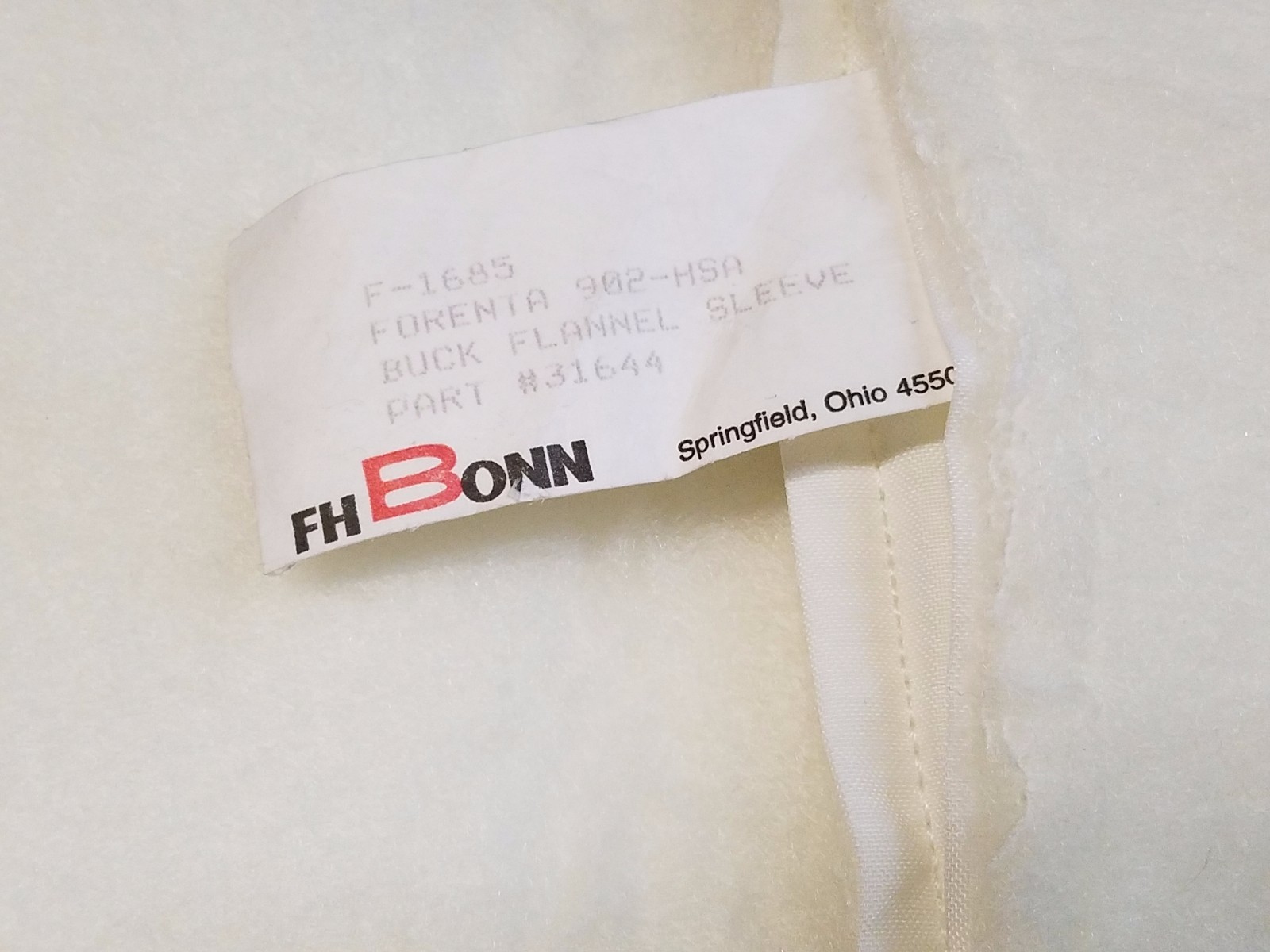 F-1685 FH Bonn Flannel Sleeve Pad for Forenta 902-HSA/905-HSA Part ...