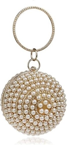 Womens Evening Bag Round Ball Wedding Handbag Artificial Pearl Purse | eBay
