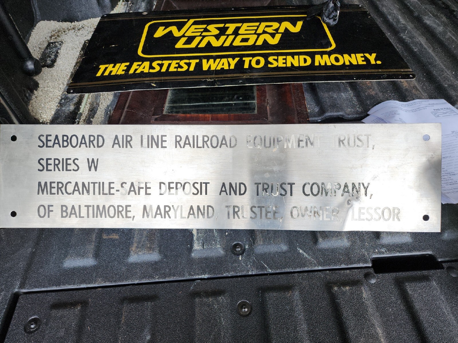 Vintage Seaboard Air Line Railroad Ss Equipment Trust Plate Sign 31x7.5 ...