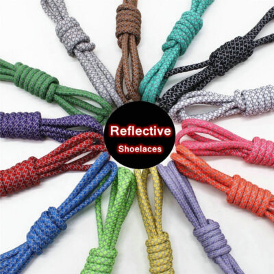 3M Reflective Round Rope Shoe Laces Shoelaces Sneakers Athletic Sports ...