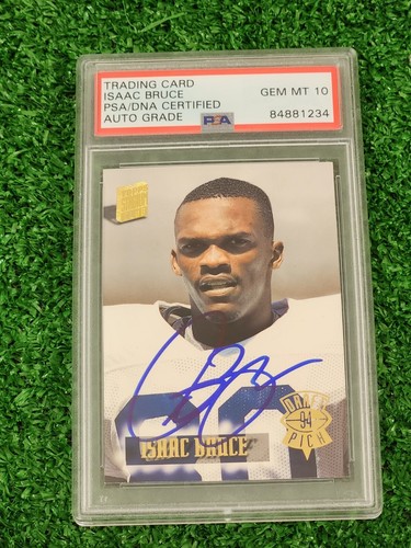 1994 Topps Signed Isaac Bruce Draft Pick Rookie Card Rams PSA Auto GEM ...