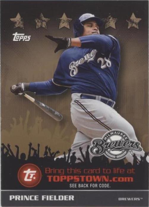 2009 Topps - Toppstown Redemption Code Cards Prince Fielder #TTT35 Gold ...