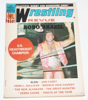 Vintage 1970s "Wrestling Revue" February 1972 Bobo Brazil,An Casey ...