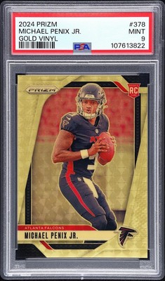 2024 Panini Prizm Gold Vinyl Prizm /5 Michael Penix Jr. #378 PSA 9 | eBay