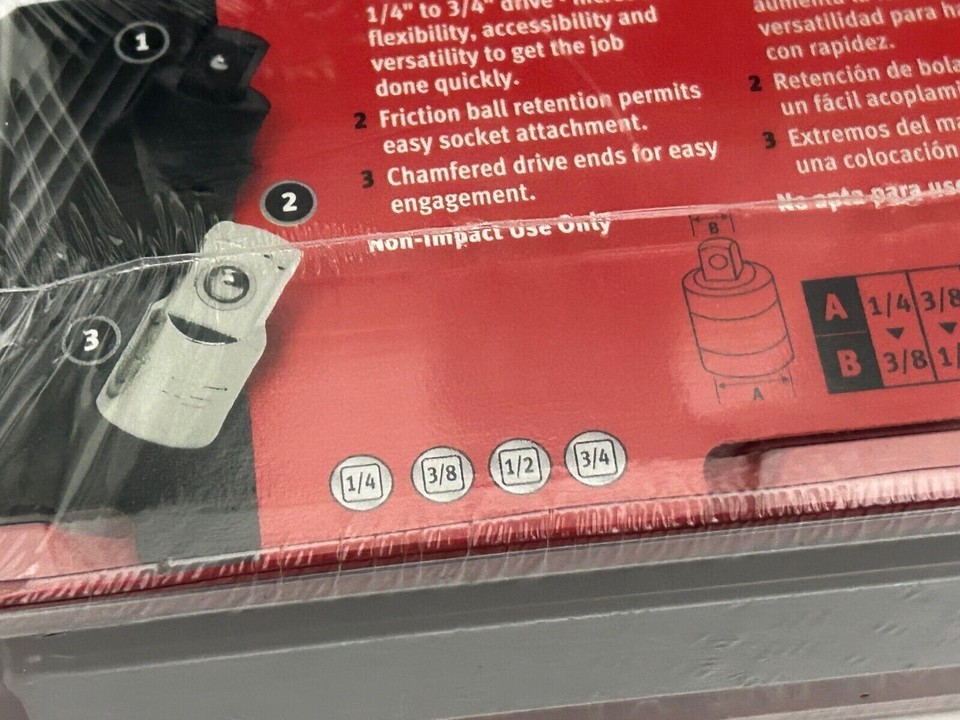 SNAP ON TOOLS USA 1206GS 6 Pc Combination Square Drive Adaptor Set NEW ...