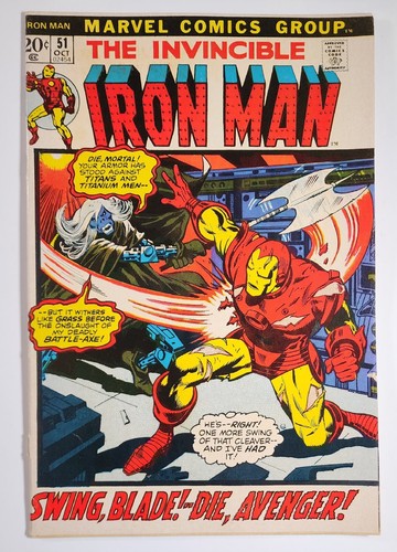 IRON MAN #51 Mid Grade Marvel Comics 1972 DIE AVENGER | eBay