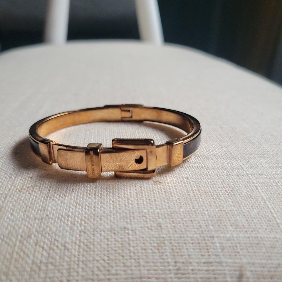 Michael Kors Rose Gold Tortoiseshell Buckle Bangle | eBay