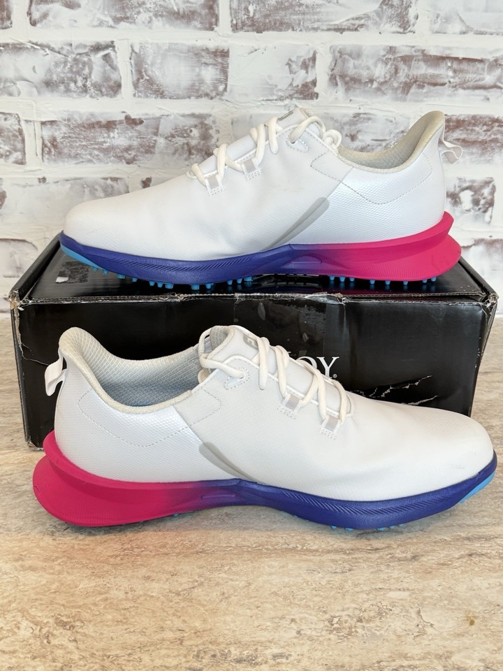 Footjoy Golf Shoes Mens 11.5M Fuel Sport White Pink Blue 55455 Great ...
