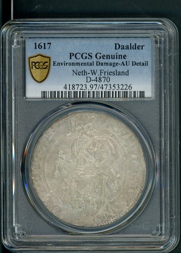 NETHERLANDS W. FRIESLAND 1617 DAALDER D-4870 SLABBED PCGS GENUINE A330 ...