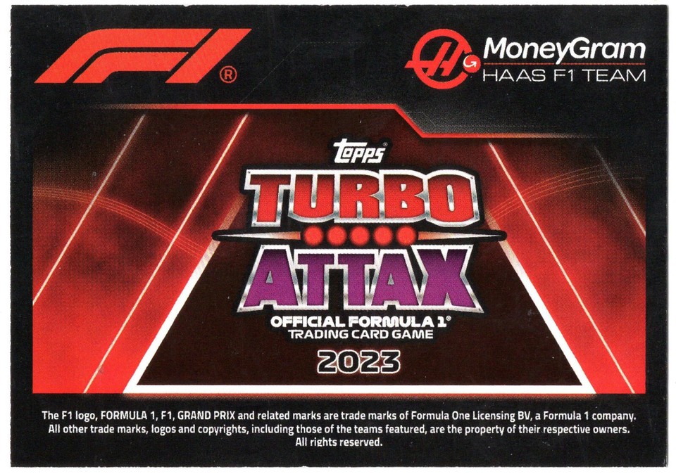 2023 TOPPS [TURBO ATTAX] F1 TCG F1EM CARD - 149 Kevin MAGNUSSEN (HAAS ...