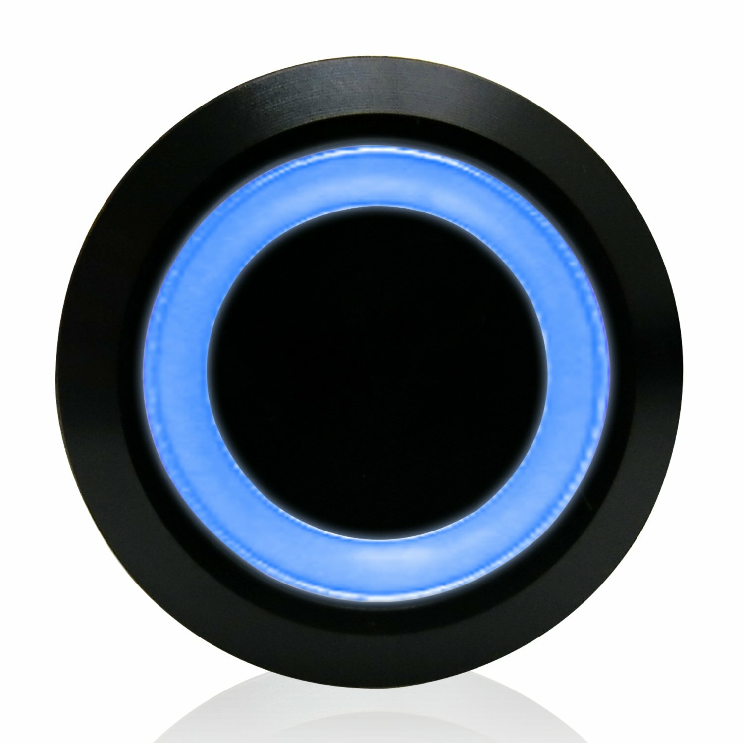 19mm Latching Black Anodized Buttons with LED Blue or Green Ring Keep ...