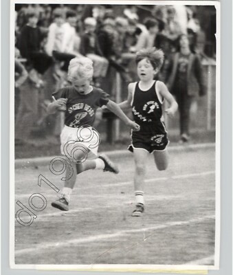 Grammar School Boys Compete in TRACK RACE Herricks NEW YORK 1973 Press ...