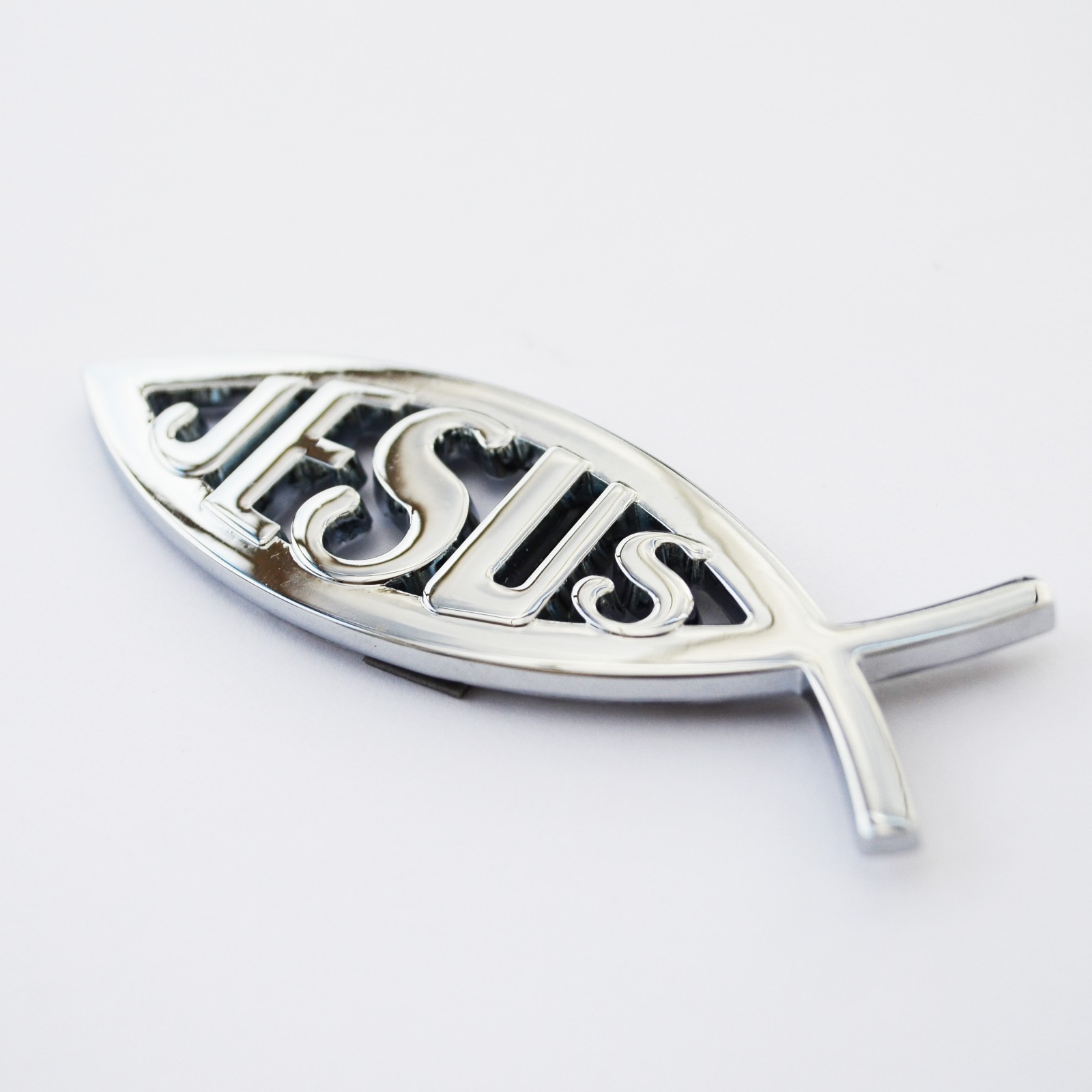 J&J Bro™ Metal Chrome Christian Jesus Fish Ichthys Car Sticker Emblem 3 ...