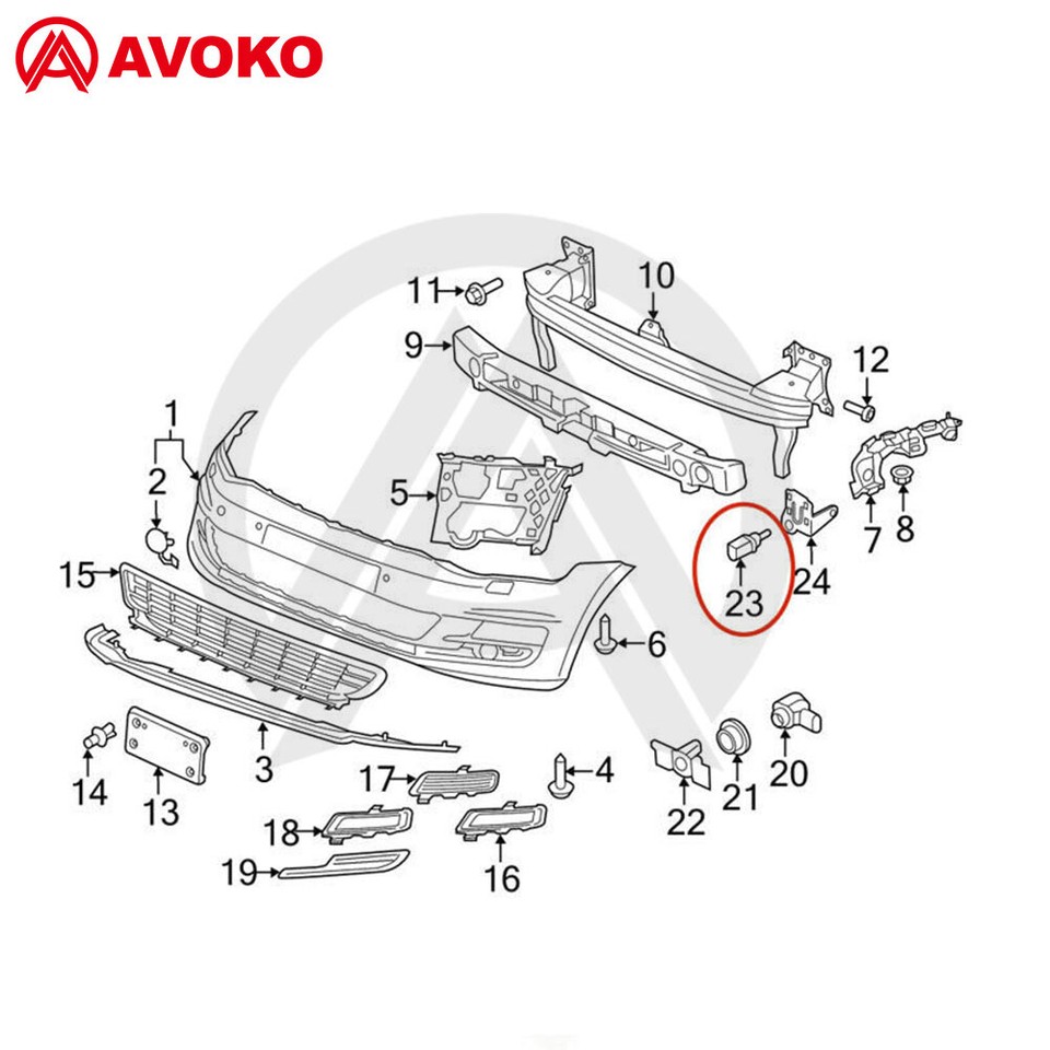 AMBIENT AIR TEMPERATURE SENSOR With Connector Plug for VOLKSWAGEN ...