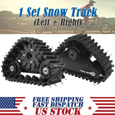 Pair Rear Wheels Snow Track For Snowmobile Sand Big ATV Go Kart UTV ...