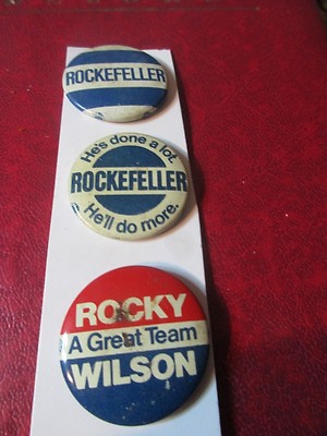 Presidential Political Pin - 3 Different 1960 Nelson Rockefeller Pins ...