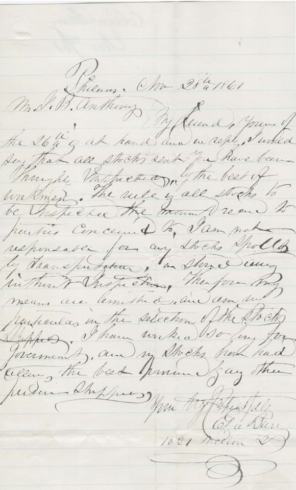 1862, Providence Tool and Armory, orders for musket stocks, weapons ...