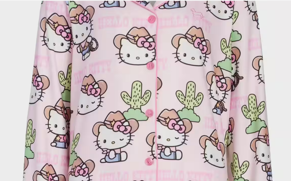 BNWT Peter Alexander Howdy Hello Kitty Plush PJ Set Size L Ladies ...