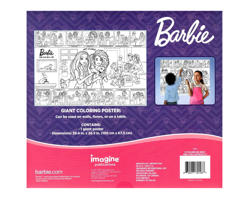 Barbie Giant Coloring Poster - Over 3 Feet Wide: A Vibrant and ...