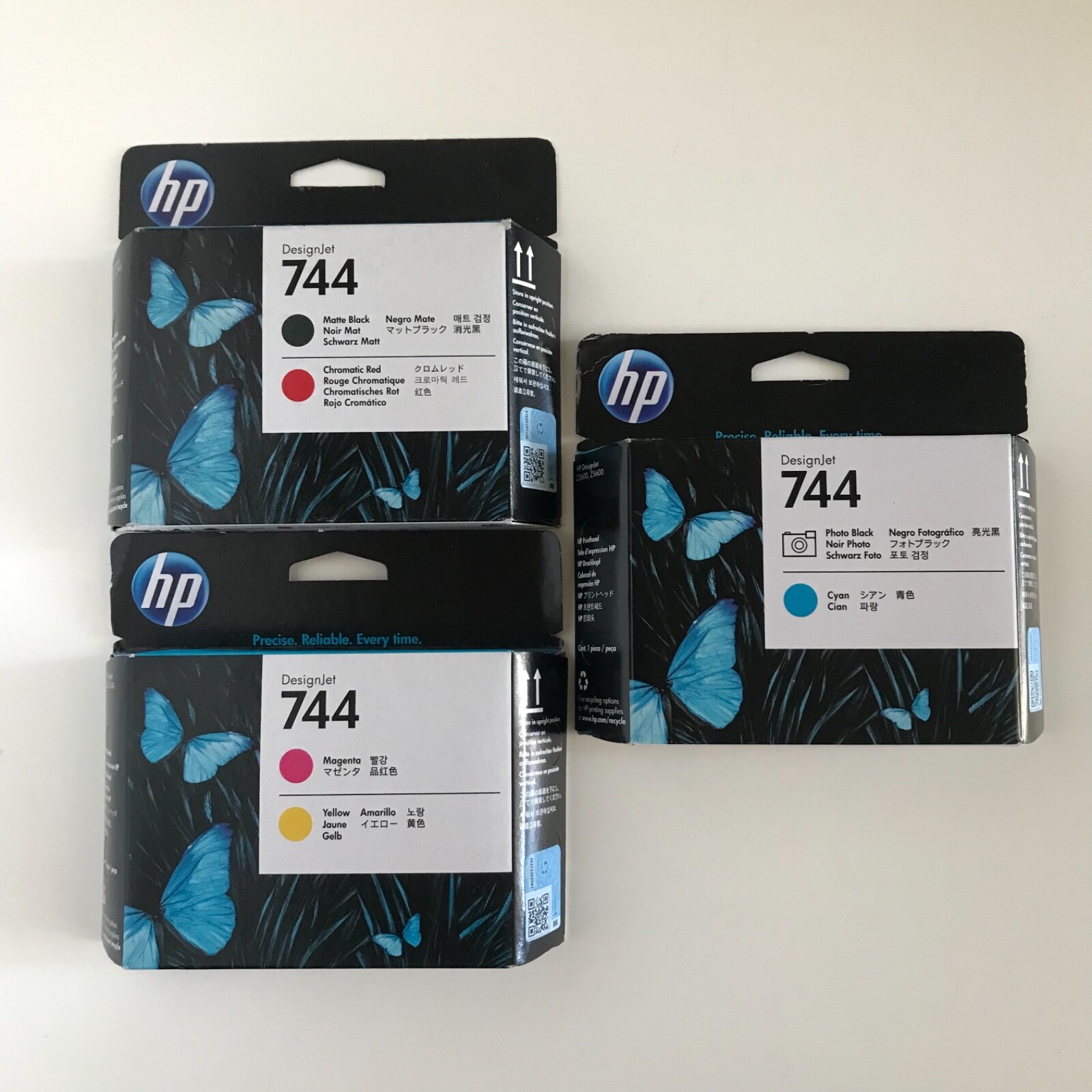 HP 744 Matte Black/Chromatic Red Magenta/Yellow Photo Black/Cyan ...