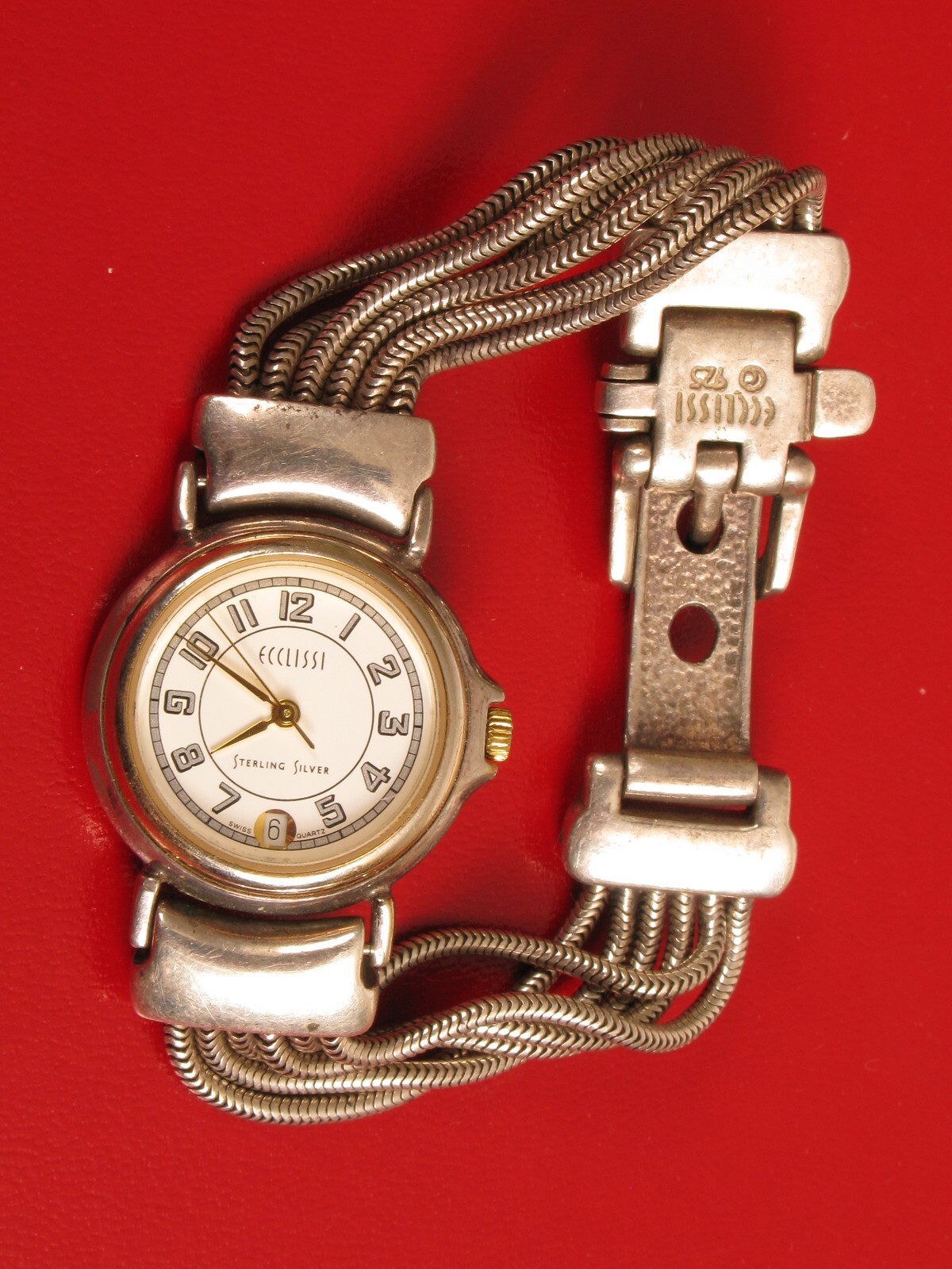 VINTAGE CLASSY WOMENS ECCLISSI WATCH STERLING SILVER DESIGNER FASHION ...