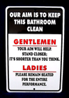 AIM TO KEEP BATHROOM CLEAN *US MADE Embossed Sign Man Cave Garage Bar ...