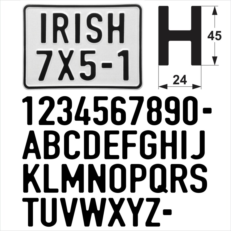 7x5 Irish Ireland Font Novelty Show Metal Pressed Number Plates ...