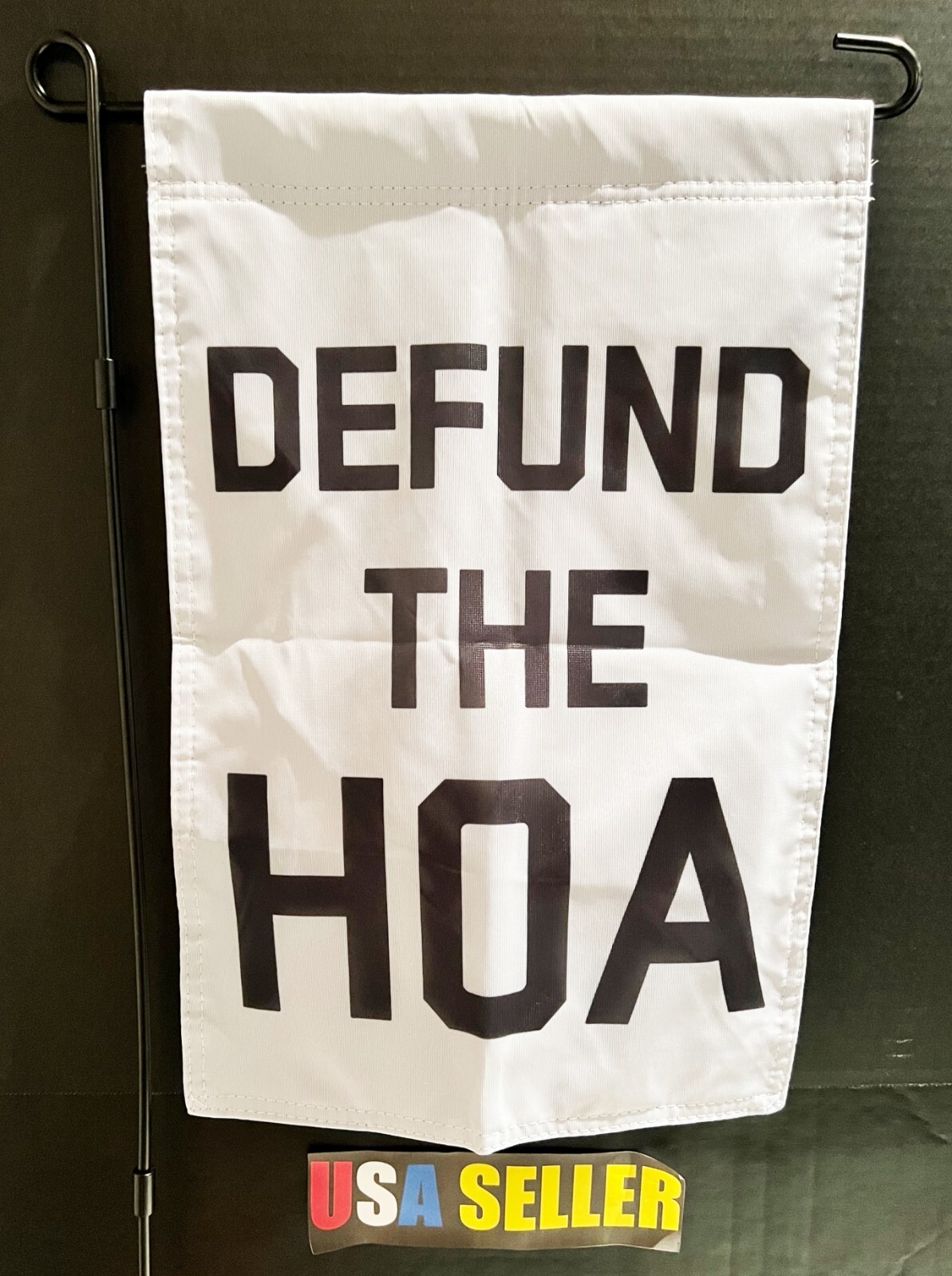 Welcome Garden Flag FREE USA SHIP Defund The HOA W Trump Welcome Sign ...