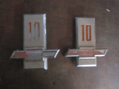 63 CHEVROLET GMC C10 TRUCK FRONT FENDER EMBLEMS BADGES OEM PAIR L@@K | eBay