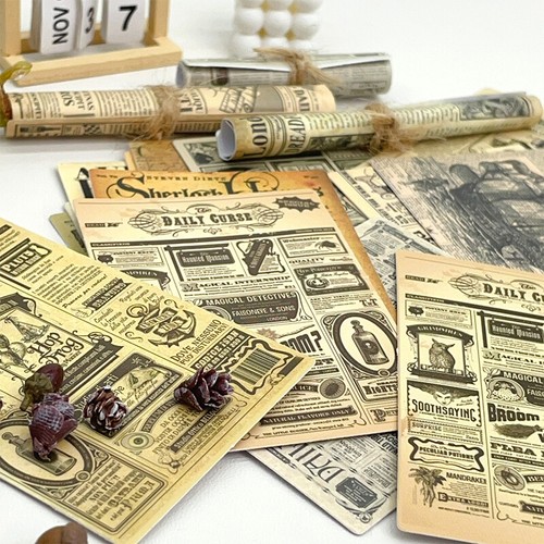 5Pcs Dollhouse Miniature Kraft Paper Newspaper Magazine Periodicals ...