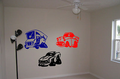 Cars Hot Rod Wall Stickers Wall Art Rat Rods Vinyl Decal Sticker Boys ...