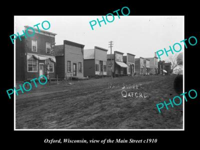 OLD 8x6 HISTORIC PHOTO OF OXFORD WISCONSIN VIEW OF THE MAIN STREET ...