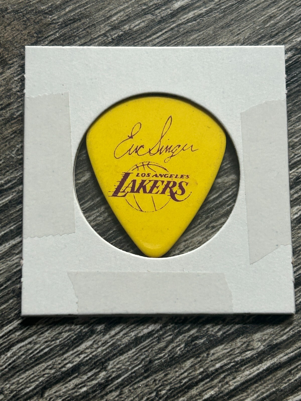 KISS Guitar Pick ERIC SINGER Alive 35 Tour Lakers Yellow Purple Vintage ...