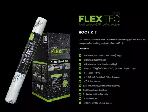 Restec Flexitec Roof Kit 30m2 - Flexible GRP FREE DELIVERY POSSIBLE 5056477400251 | eBay UK