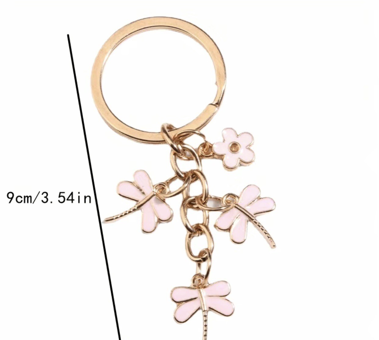 Cute Blue Dragonfly Key Ring Enamel Key Chain Women Girls Handbag ...