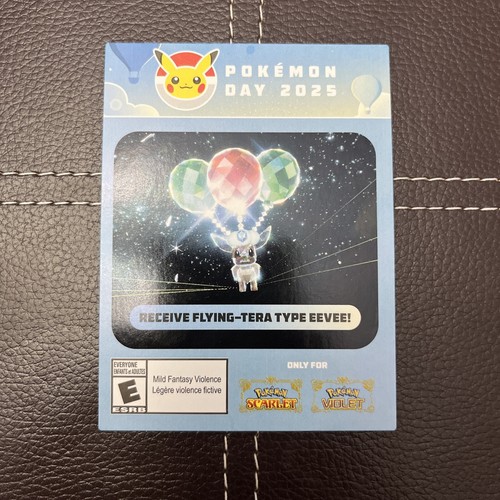 Pokemon Scarlet & Violet Pokemon Day 2025 Flying Tera Eevee Redemption ...