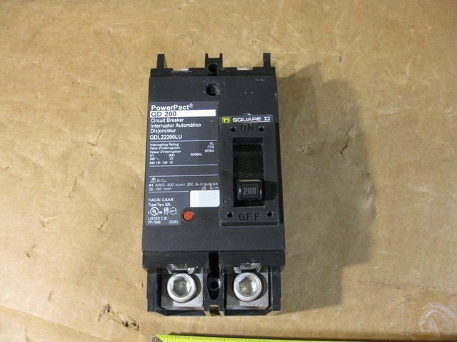 Qdl22200 Square D PowerPact Qd200 200a 200 Amp Circuit Breaker for sale ...
