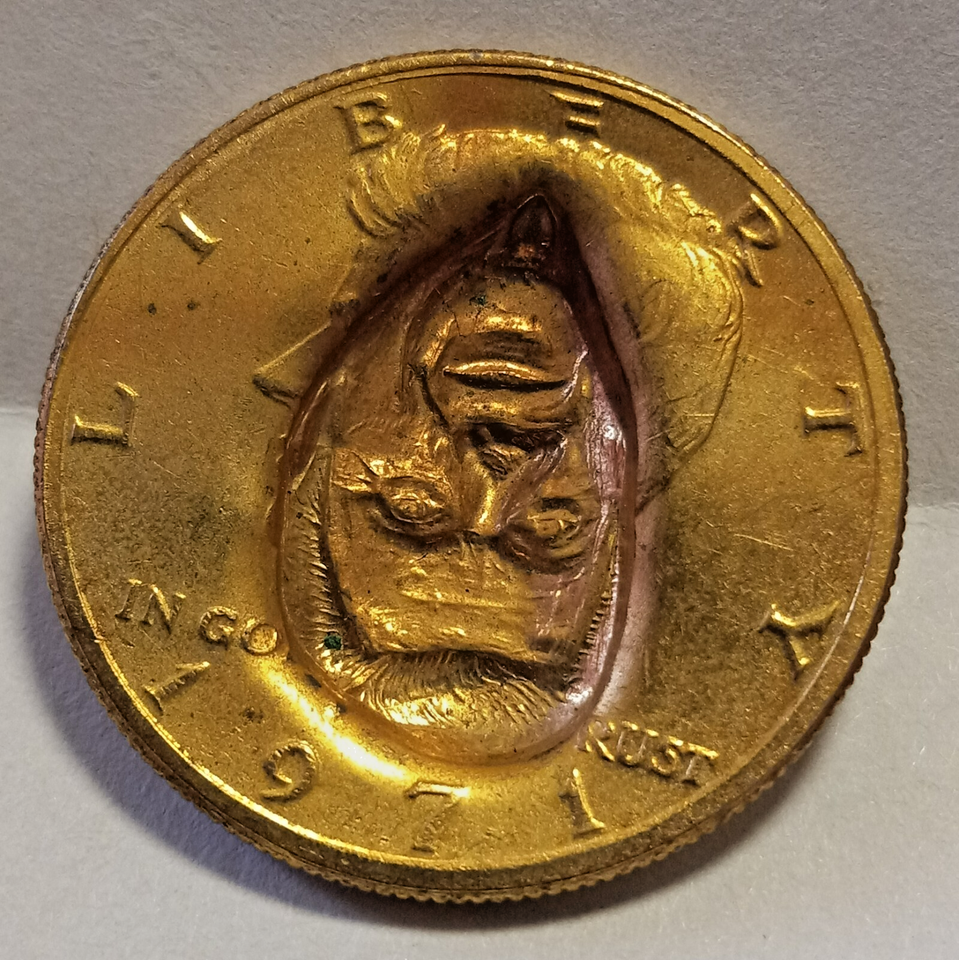 Ronald Regan on 1976 bicentennial Kennedy Half Dollar Pop Out Repousse ...