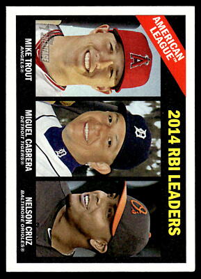 2015 Topps Heritage #220 Nelson Cruz / Miguel Cabrera / Mike Trout Card ...