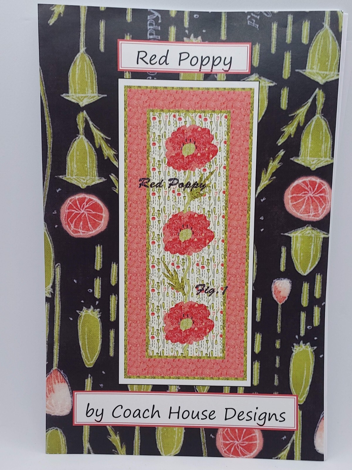 "Red Poppy" Table Runner Quilt Pattern 19" x 47" Barbara Cherniwchan ...