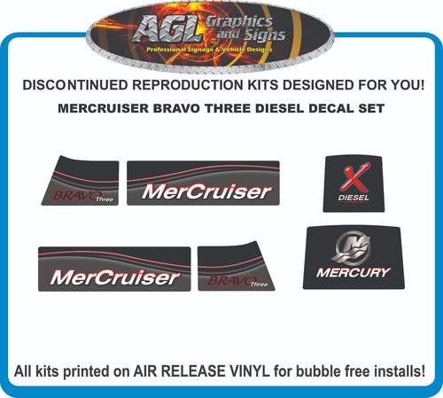 Mercury Mercruiser Bravo Three X Diesel Outdrive Replacement Decal Kit ...