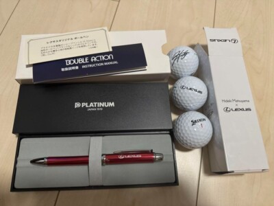 LEXUS Platinum Fountain Pen Ballpoint Pen and Signed Golf Ball Set ...