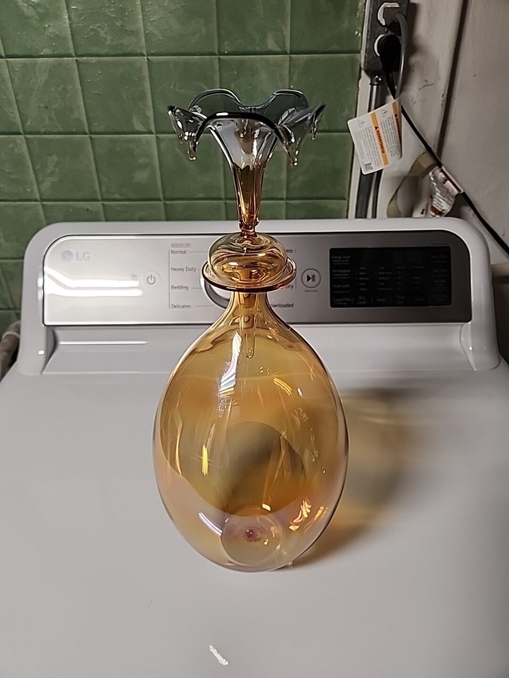 Vintage Parise Vetro Art Glass Iridescent Orange | eBay