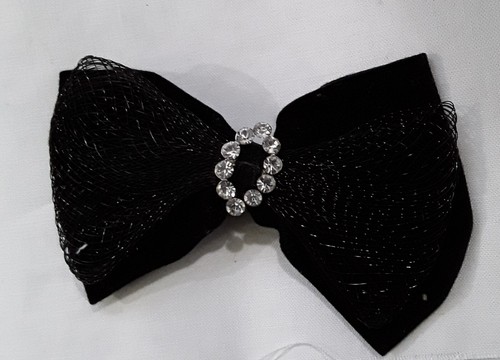 Avon Vintage Black Tie Pin Black Velvet Net Bow w-Rhinestones | eBay