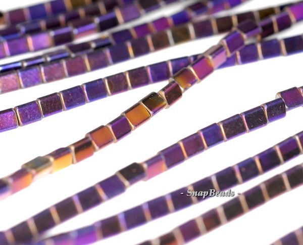 3X3MM PURPLE HEMATITE GEMSTONE TRIANGLE TUBE 3X3MM LOOSE BEADS 16" | eBay