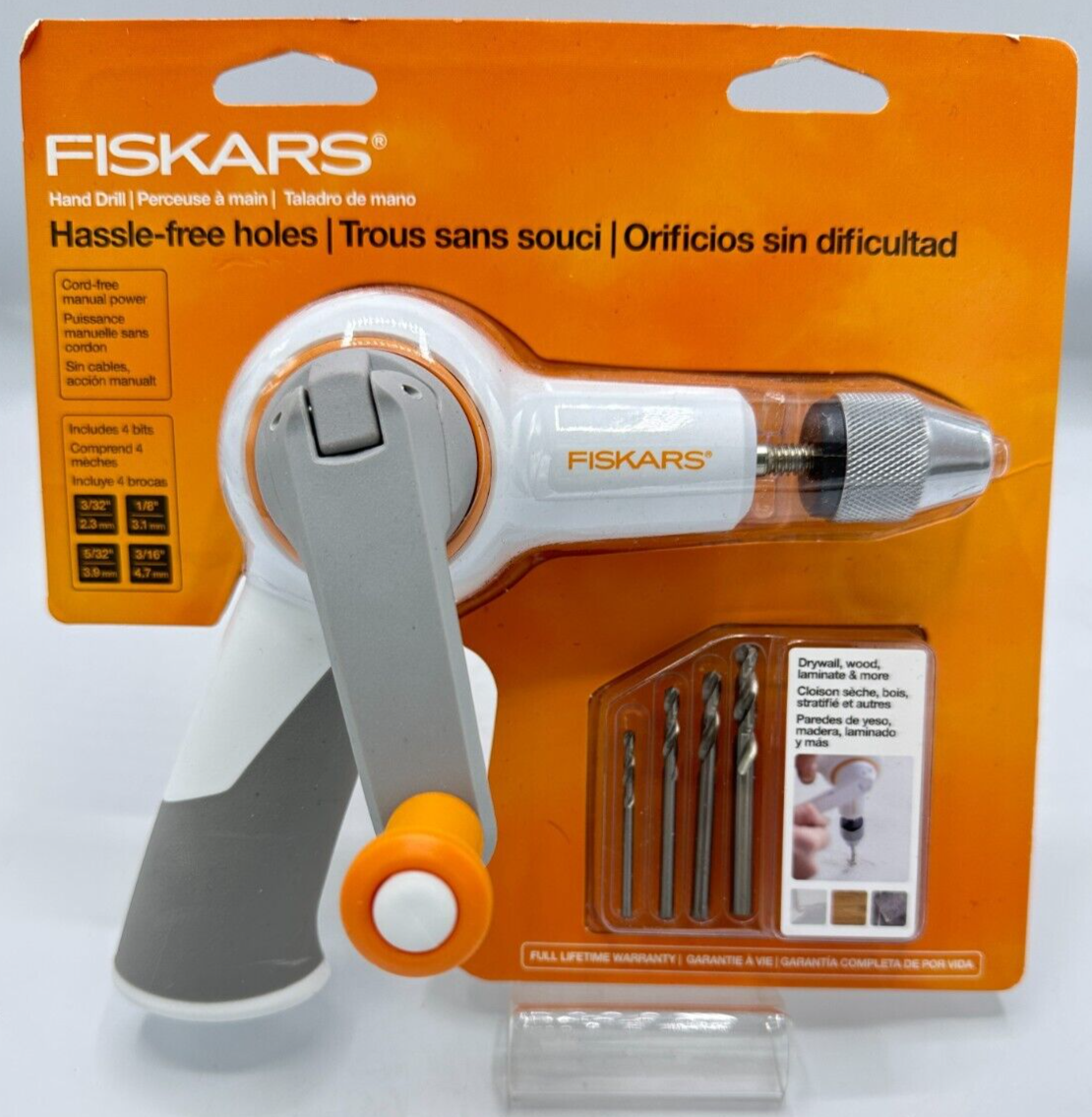 Fiskars Built to DIY Precision Hand Drill W/4 Bits 020335061927 for ...